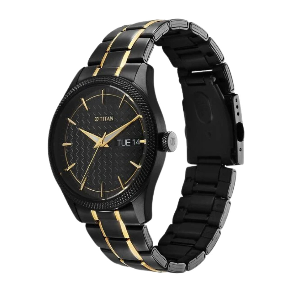 Titan Regalia Opulent 1805KM10 – Elegant Two-Tone Stainless Steel Watch ...